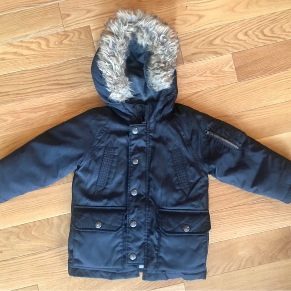 GAP | Jackets & Coats | Kids Black Gap Winter Jacket With Faux Fur Hood ...